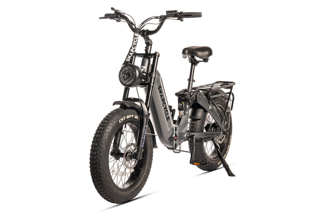 Snapcycle Storm, 750W Electric Folding Fat Tire Bike – Snapcycle Bikes