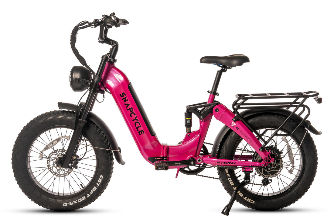 Snapcycle Storm, 750W Electric Folding Fat Tire Bike – Snapcycle Bikes